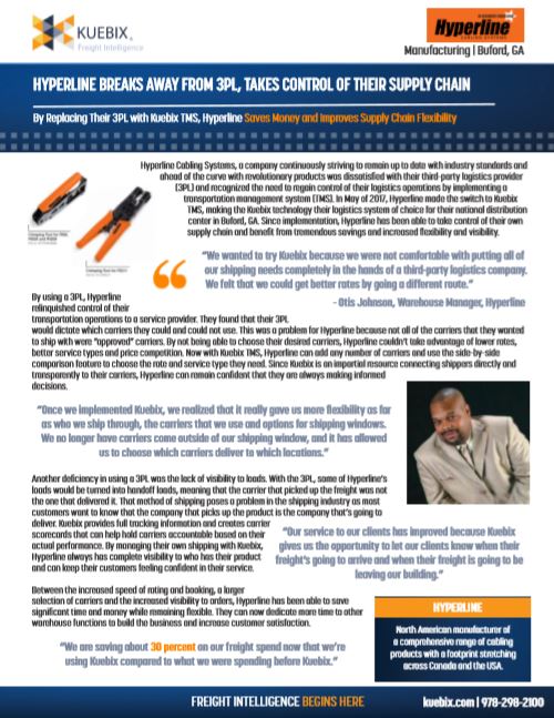 Hyperline Breaks Away from 3PL, Takes Control of Their Supply Chain - Kuebix