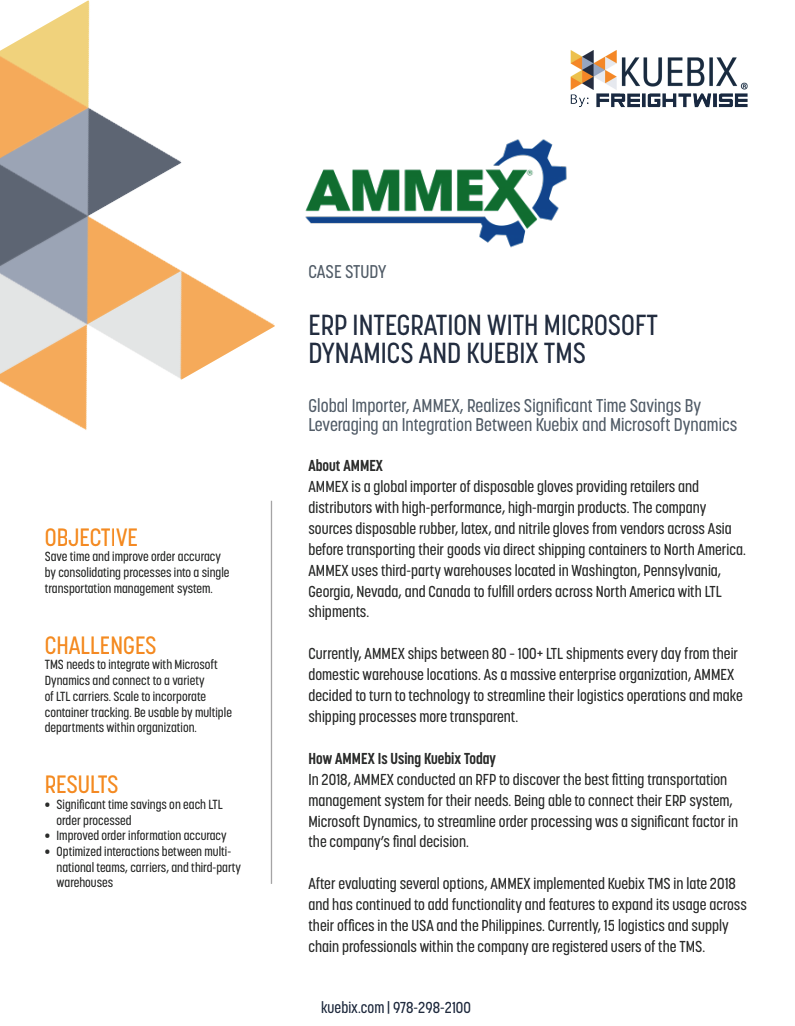 AMMEX Case Study: ERP Integration with Microsoft Dynamics - Kuebix