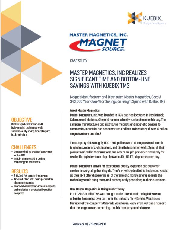 Master Magnetics Case Study: Manufacturing and Distributing - Kuebix