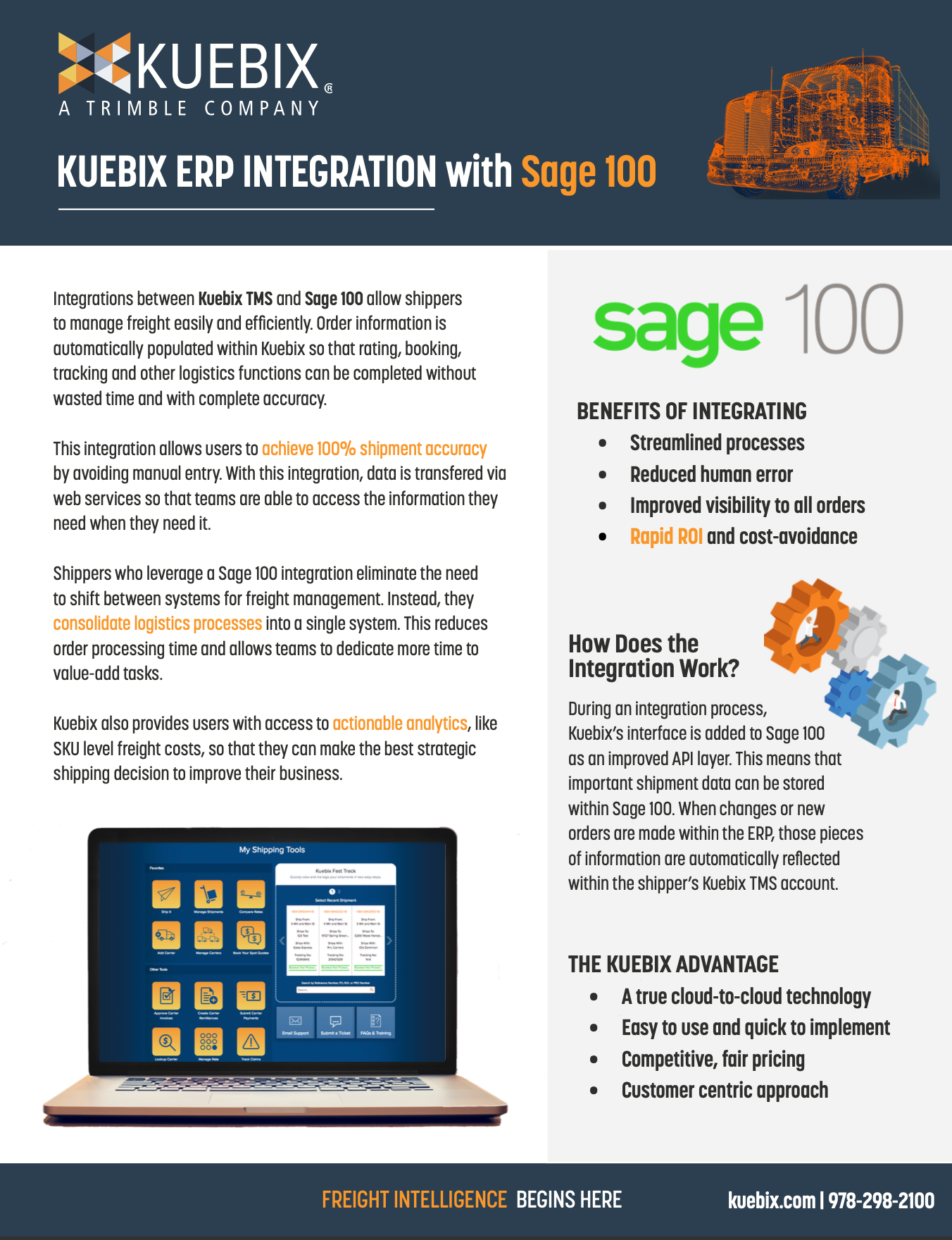 Kuebix ERP Integration with Sage 100 - Kuebix